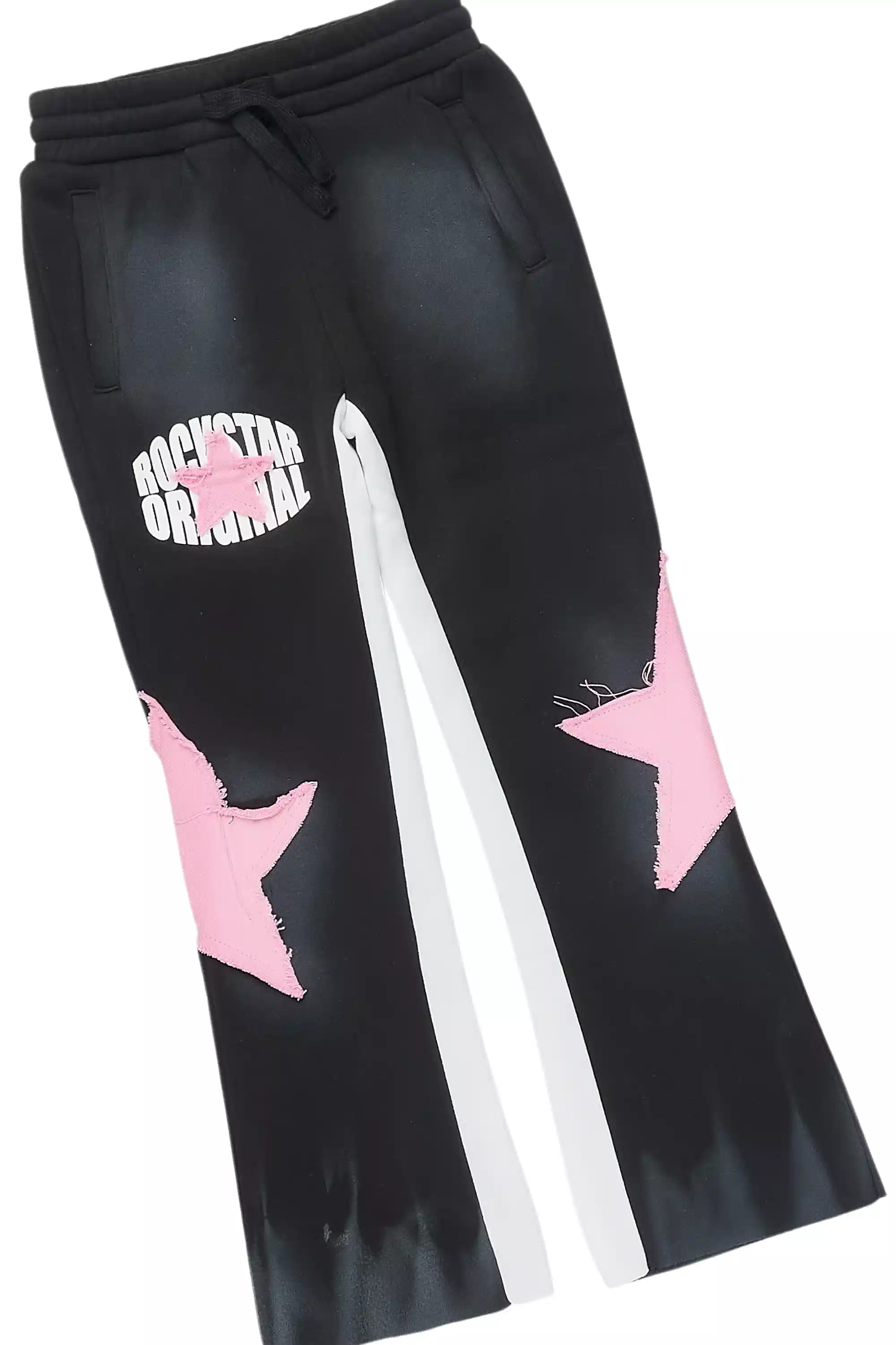 Girls Khaly White/Black Stacked Track Set - Rockstar Original