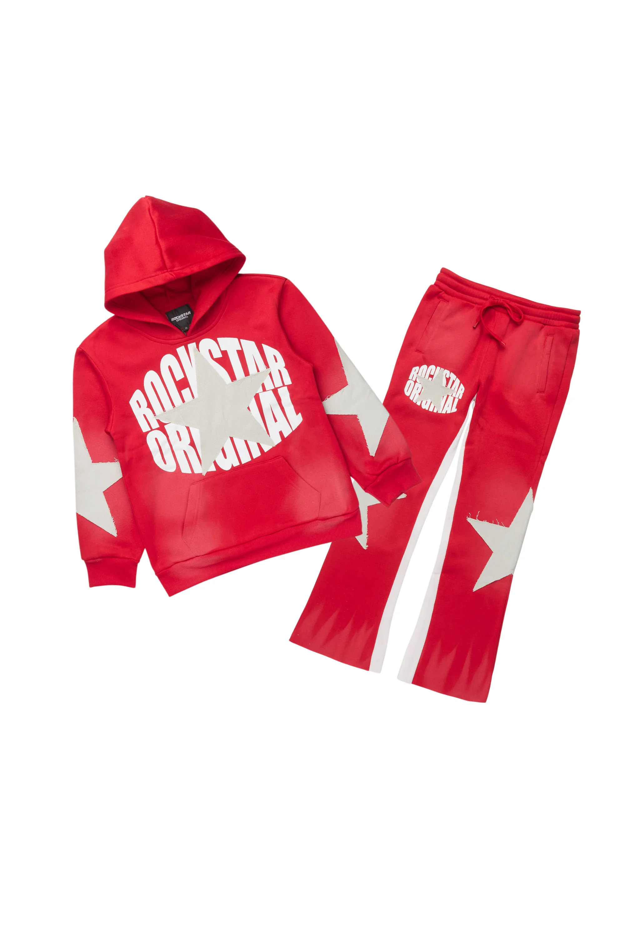 Girls Khaly Red/Heather Grey Track Set - Rockstar Original